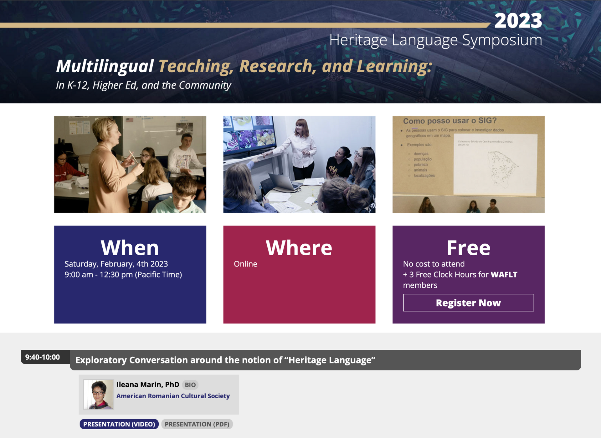 Romanian at UW Heritage Language Symposium - ARCS Project